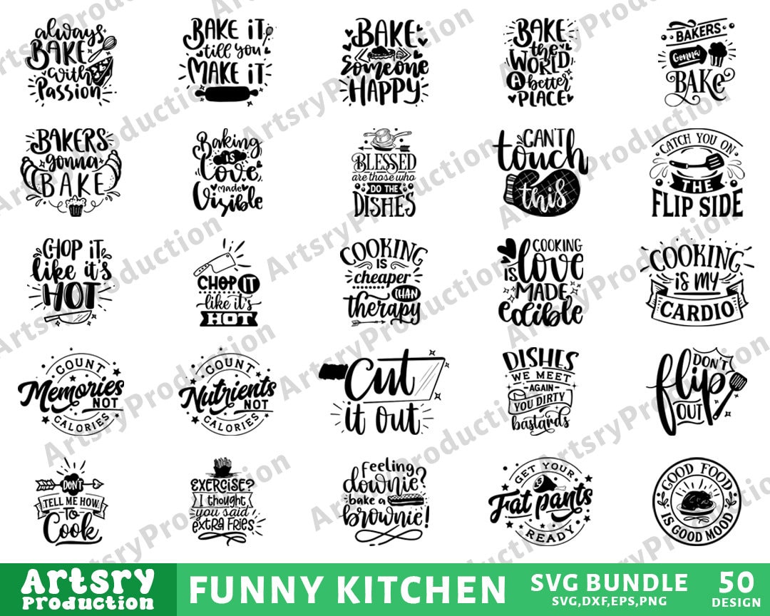 Funny Kitchen Svg Bundle, Kitchen Saying, Kitchen Quote, Apron Svg ...
