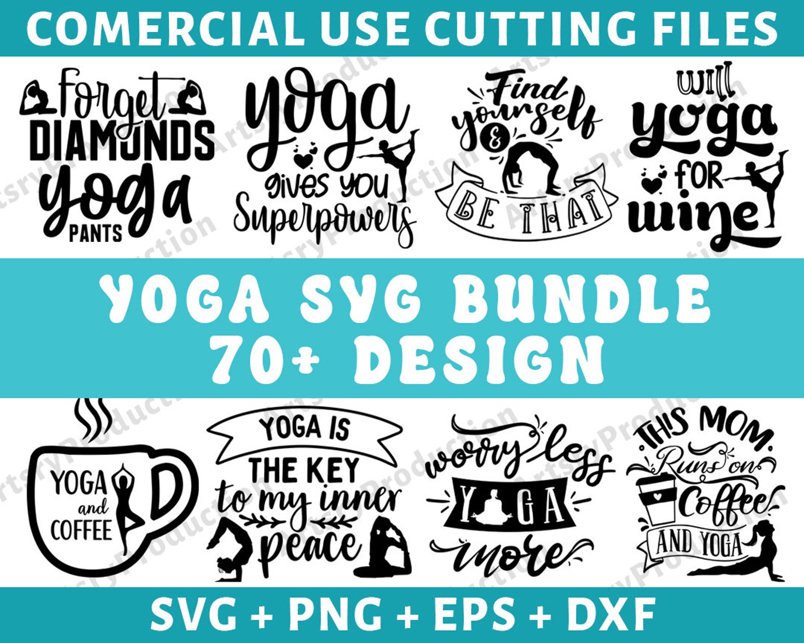 Yoga Svg Bundle, Namaste Svg, Yoga Svg Silhouette, Yoga Pose Svg ...