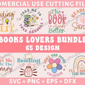 Book Lover Svg Bundle, Love to Read Svg, Reading SVG Bundle, Book Svg ...