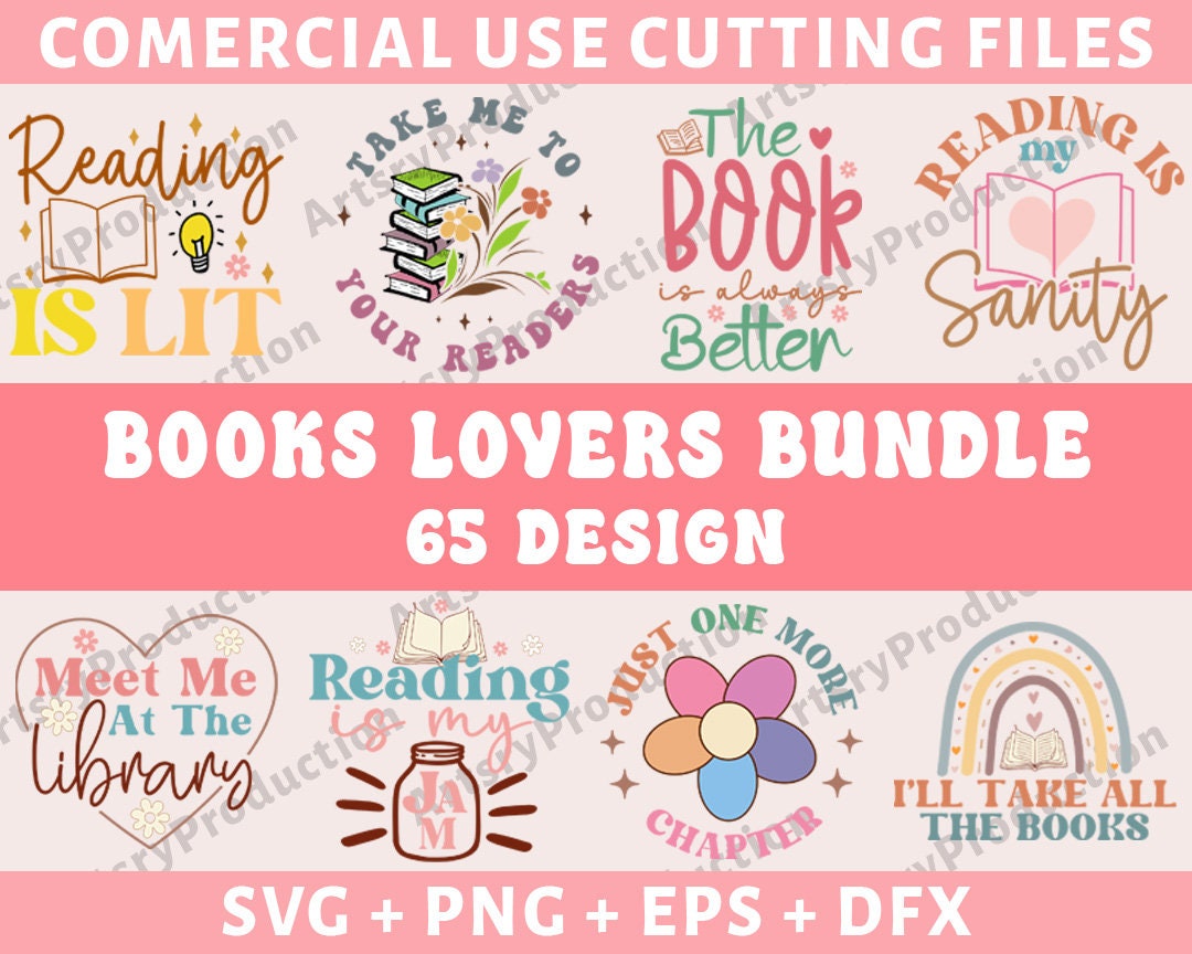 Book Lover Svg Bundle, Love to Read Svg, Reading SVG Bundle, Book Svg ...