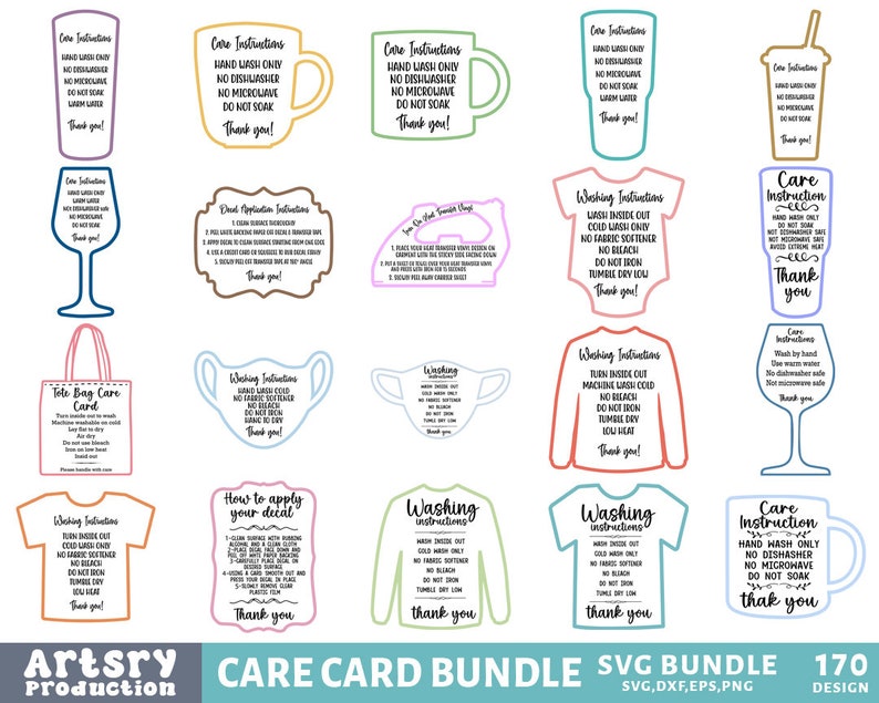 Care Card Svg Bundle, Care Card Bundle Printable Svg, Care Card ...