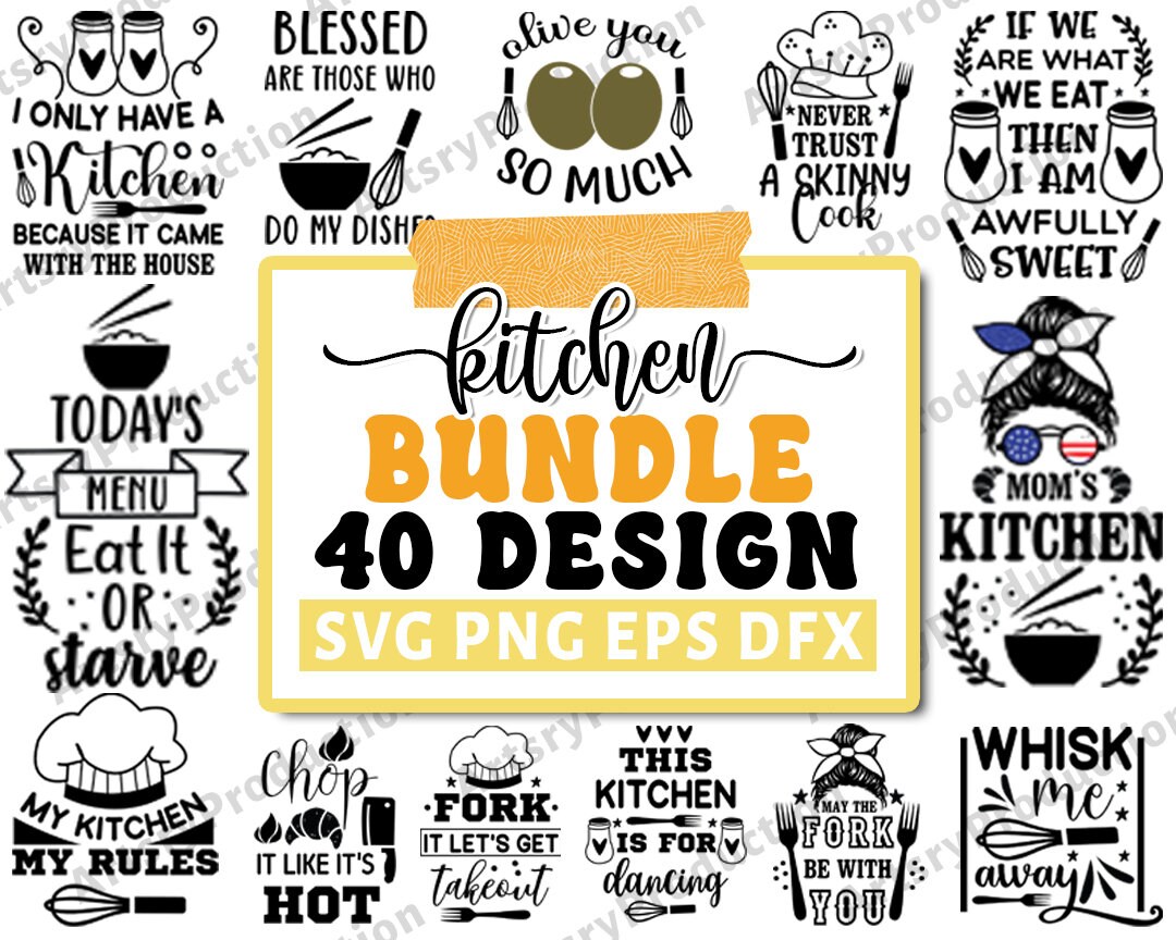 Kitchen Quotes Svg Bundle, Happy Kitchen Svg, Cutting Board Svg ...