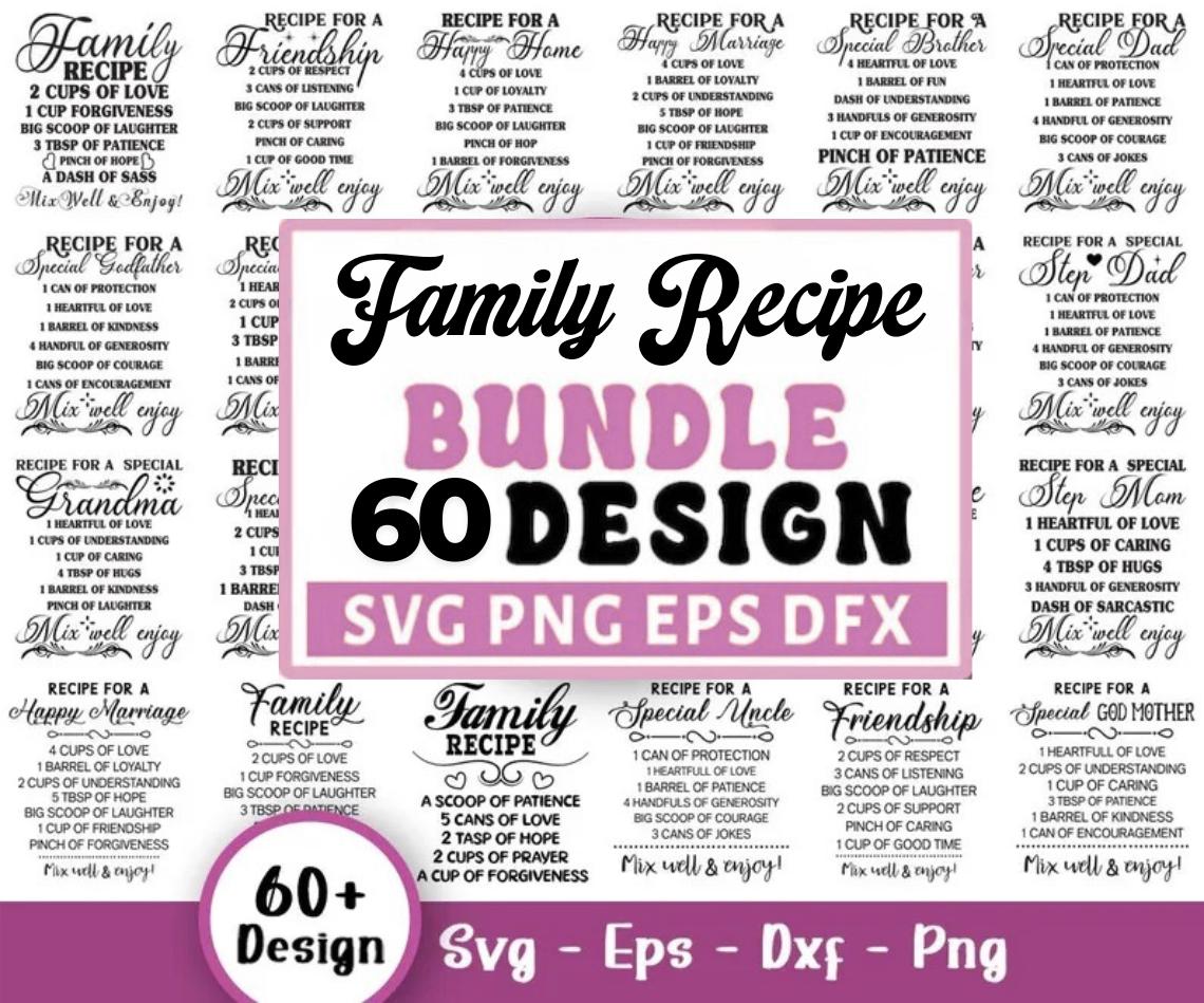Family Recipe Svg Bundle, Funny Kitchen Svg, Cutting Board Quotes Svg ...