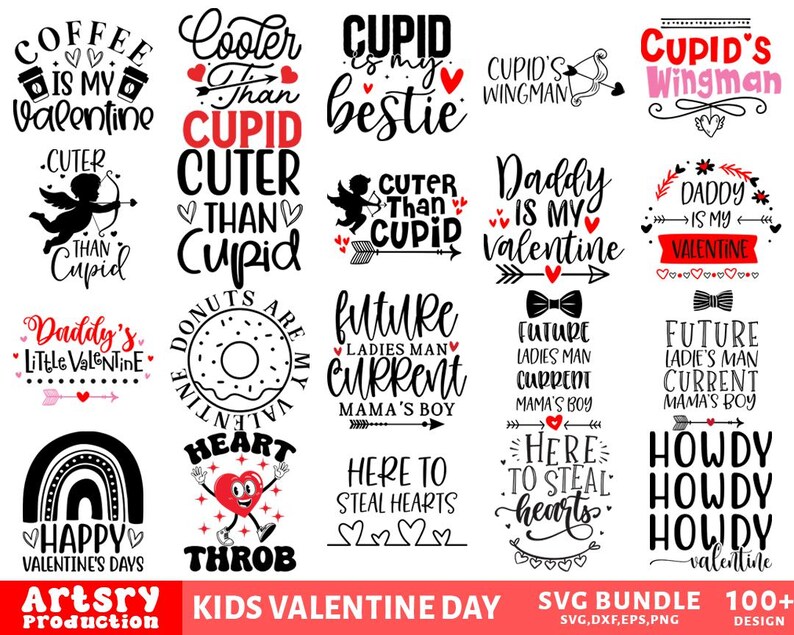 Kids Valentines Day Svg Bundle, Valentines Day Svg, Kids Valentine Svg ...