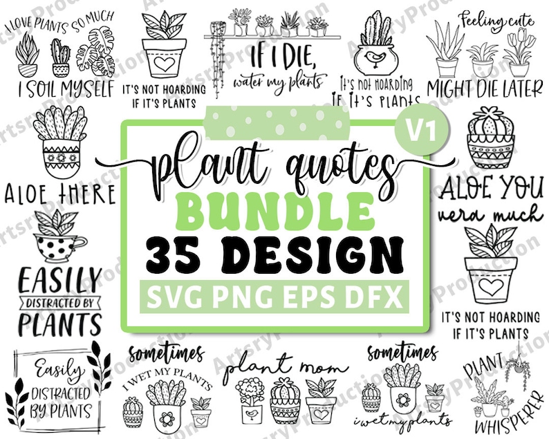 Plant Quotes Svg, Plant Lover SVG Bundle, Houseplant Svg, Plant Mom Svg ...