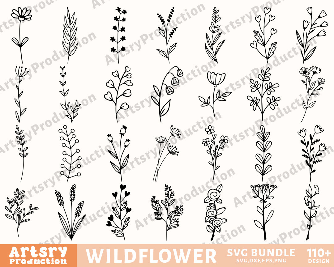 Wildflower Svg Bundle, Flower Svg Png Bundle, Floral Svg, Stay Wild Svg ...