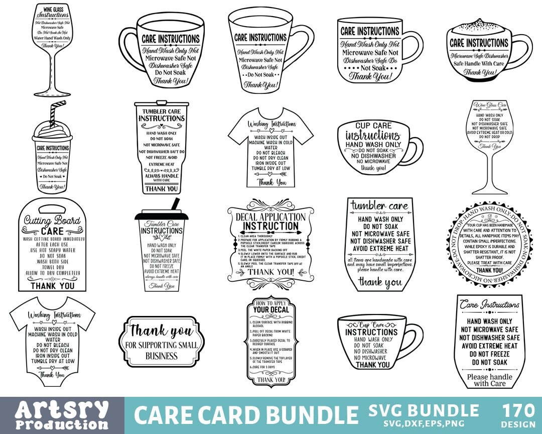 Care Card Svg Bundle, Care Card Bundle Printable Svg, Care Card ...