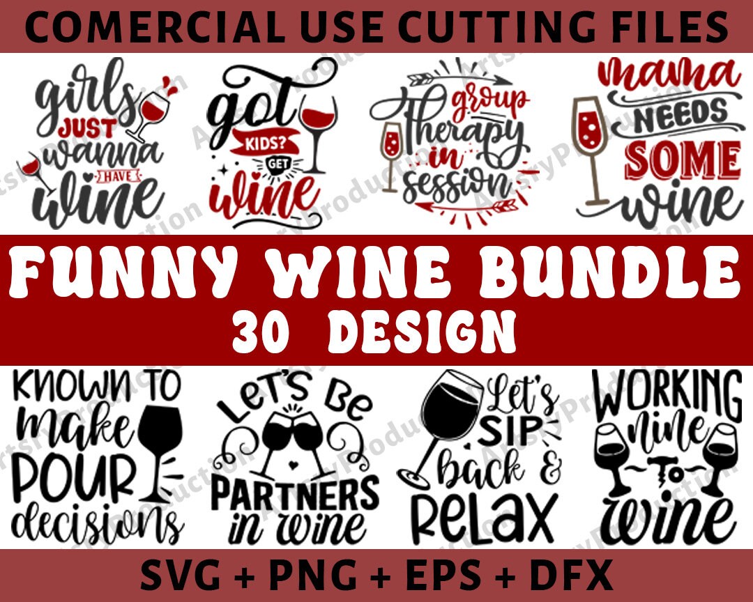 Wine Svg Bundle, Wine Svg, Alcohol Svg Bundle, Wine Glass Svg, Funny ...