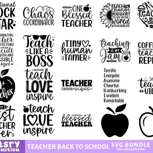 Teacher Back to School Svg Bundle, Teacher Appreciation Svg, Teacher ...