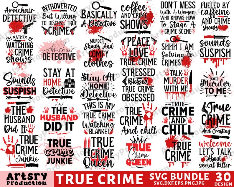 True Crime Sublimation Bundle True Crime Bundle Mystery Png - Etsy