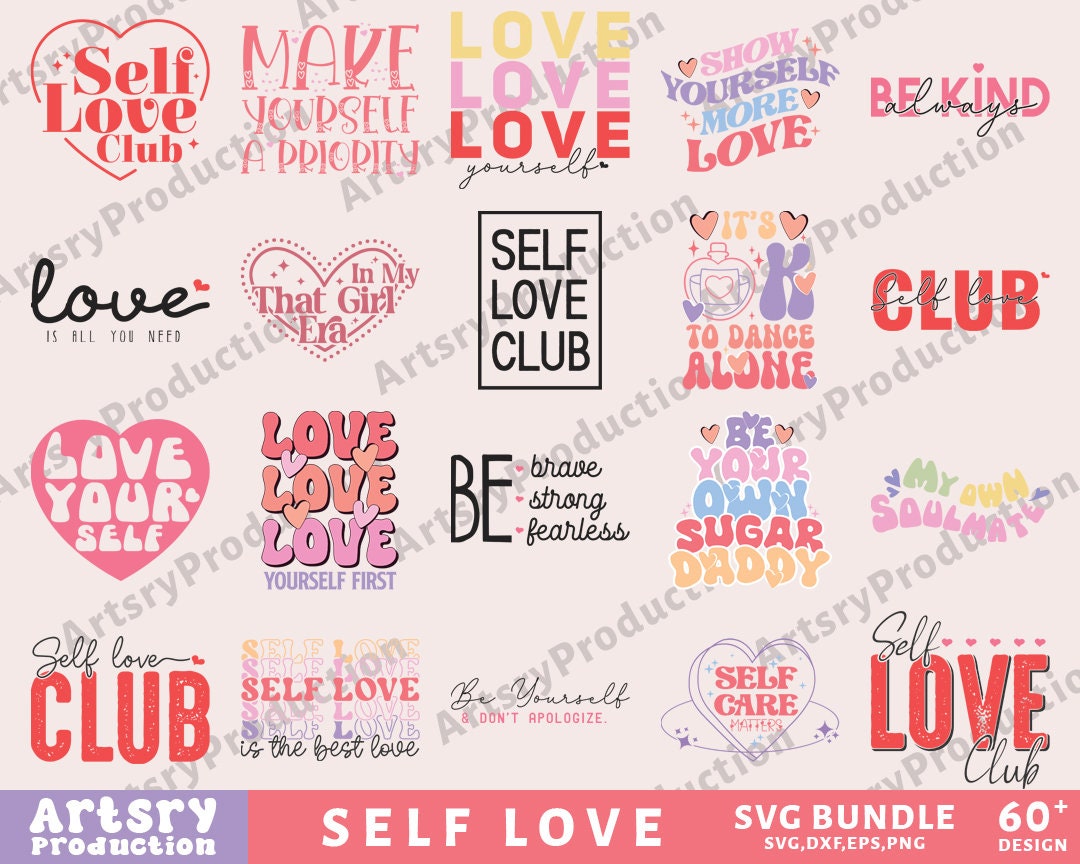 Self Love Svg Bundle, Inspirational Svg, Positive Affirmations Svg ...