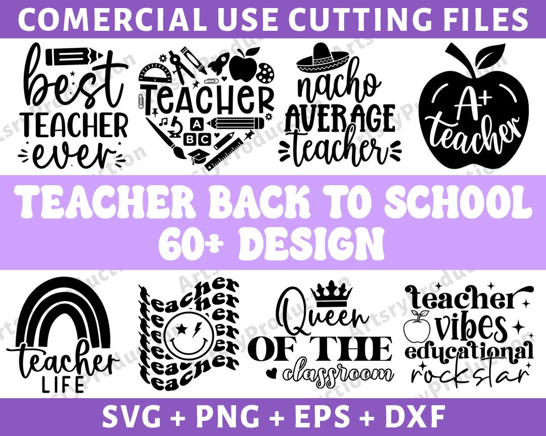 Teacher Back to School Svg Bundle, Teacher Appreciation Svg, Teacher ...
