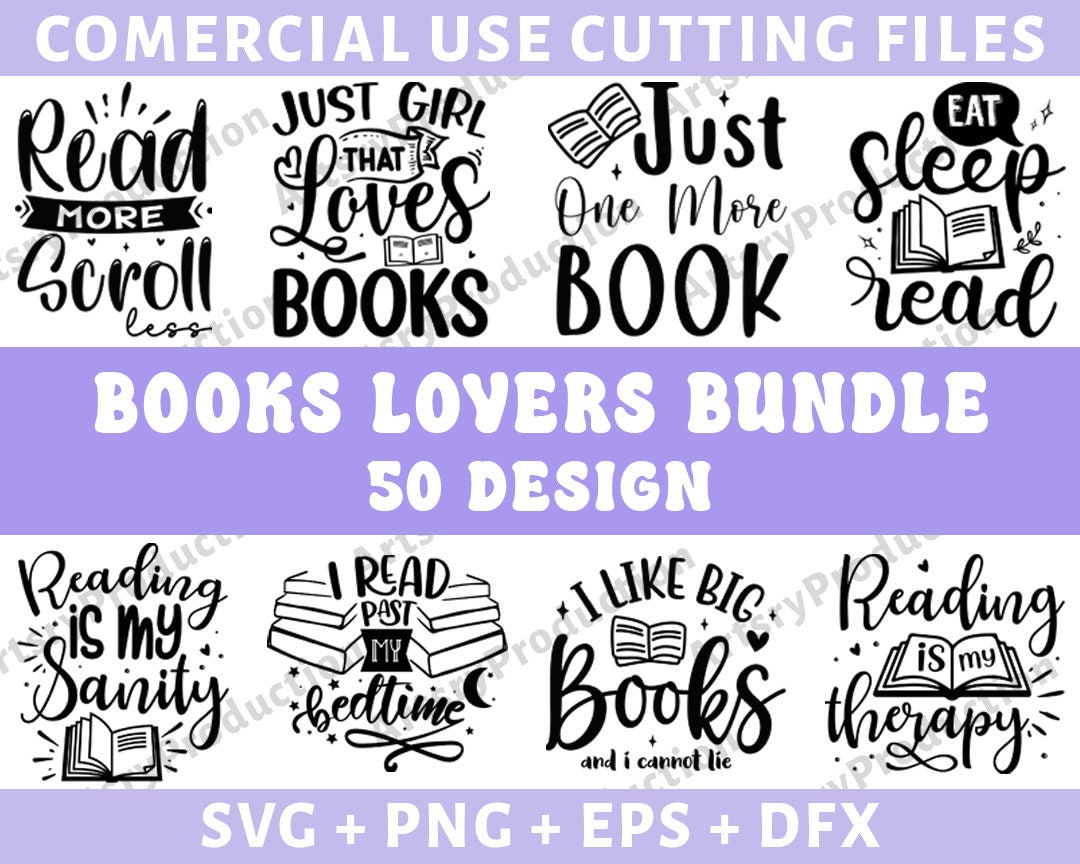 Book Lover Svg Bundle, Love to Read Svg, Reading SVG Bundle, Book Svg ...