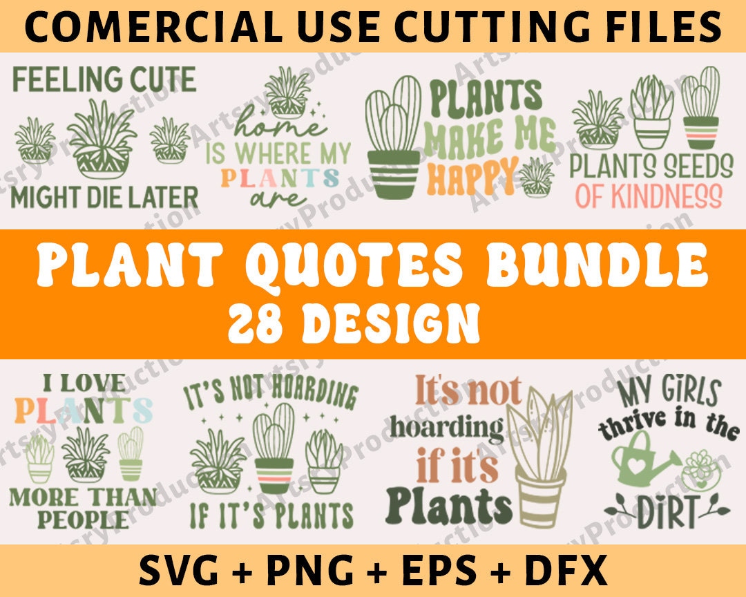 Plant Quotes Svg Plant Lover SVG Bundle Houseplant Svg - Etsy