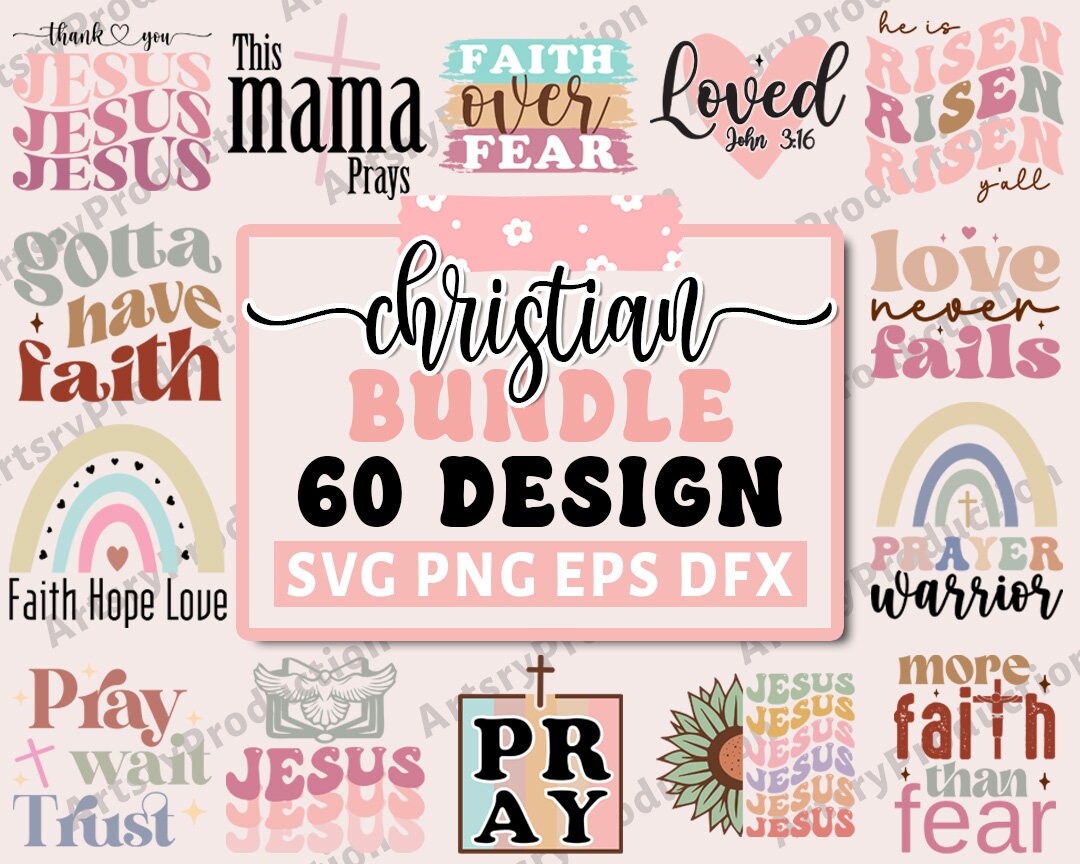 Retro Christian Svg Bundle, Religious Svg, Scripture Svg, Bible Verse ...