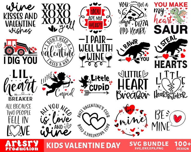 Kids Valentines Day Svg Bundle, Valentines Day Svg, Kids Valentine Svg ...