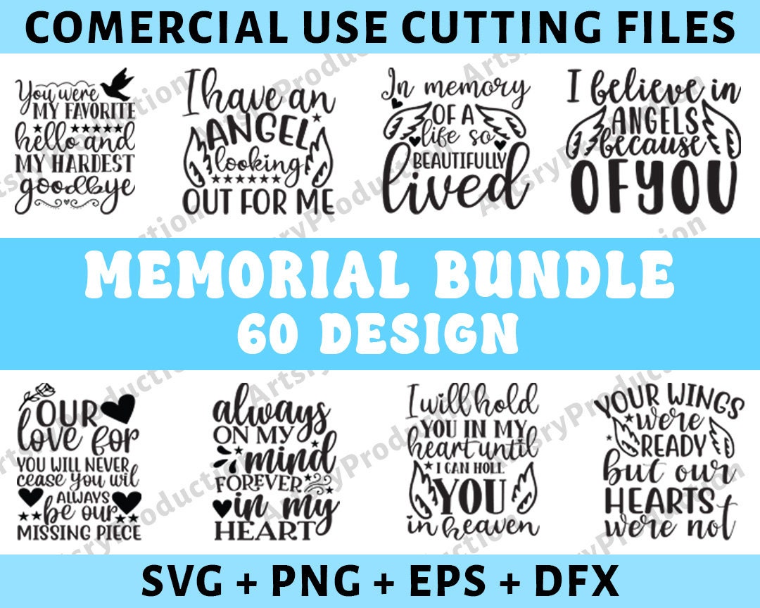 Memorial Svg Bundle, Bereavement Svg, Memorial Quotes Svg, Sympathy Svg ...