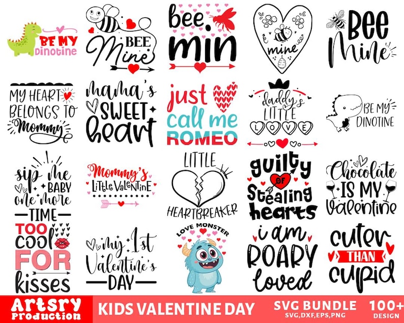 Kids Valentines Day Svg Bundle, Valentines Day Svg, Kids Valentine Svg ...