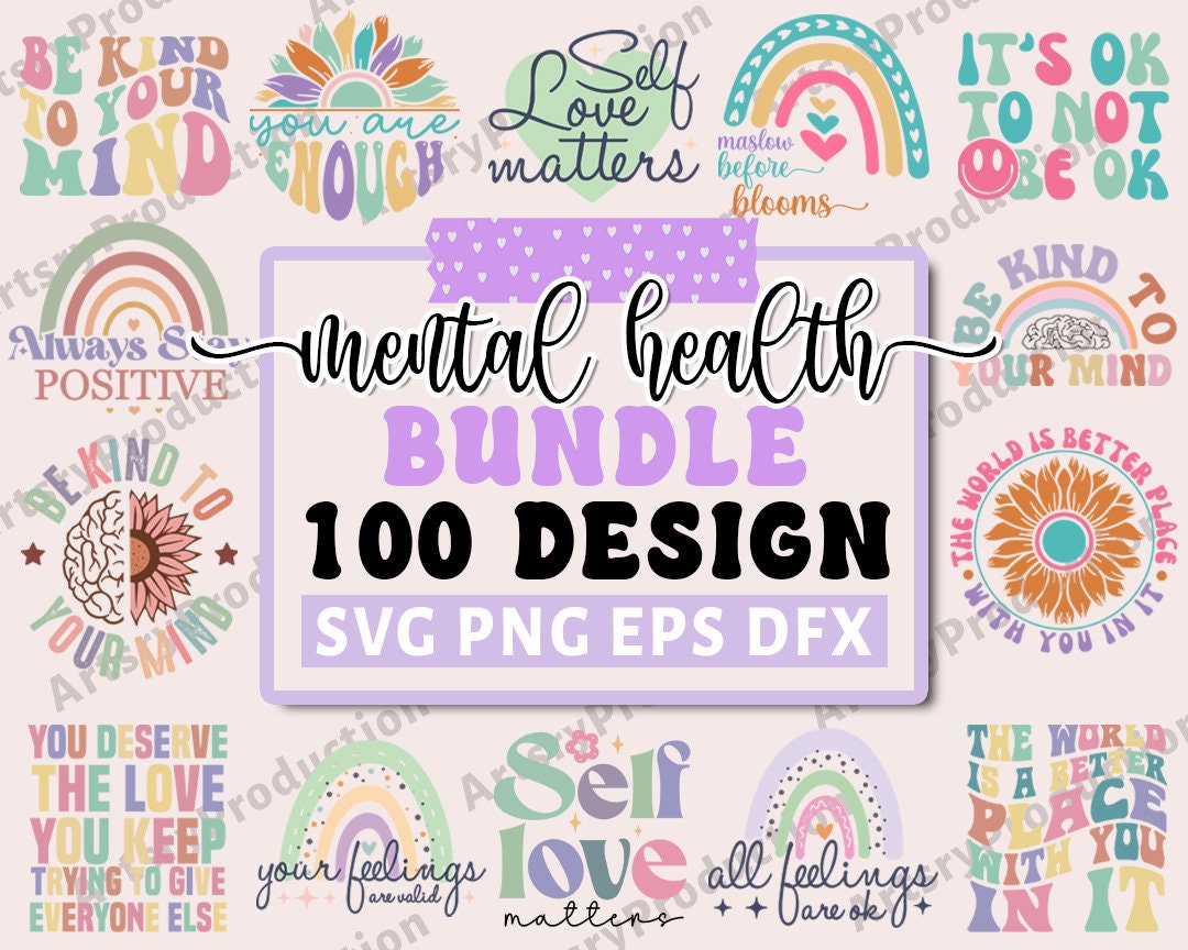 Mental Health Svg Bundle, Inspirational Svg, Positive Affirmations Svg ...