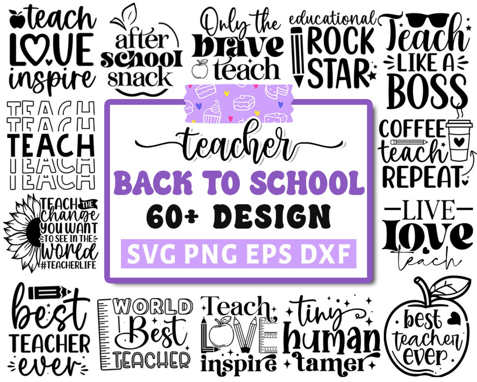 Teacher Back to School Svg Bundle, Teacher Appreciation Svg, Teacher ...
