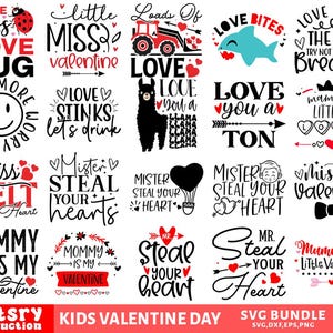 Kids Valentines Day Svg Bundle, Valentines Day Svg, Kids Valentine Svg ...