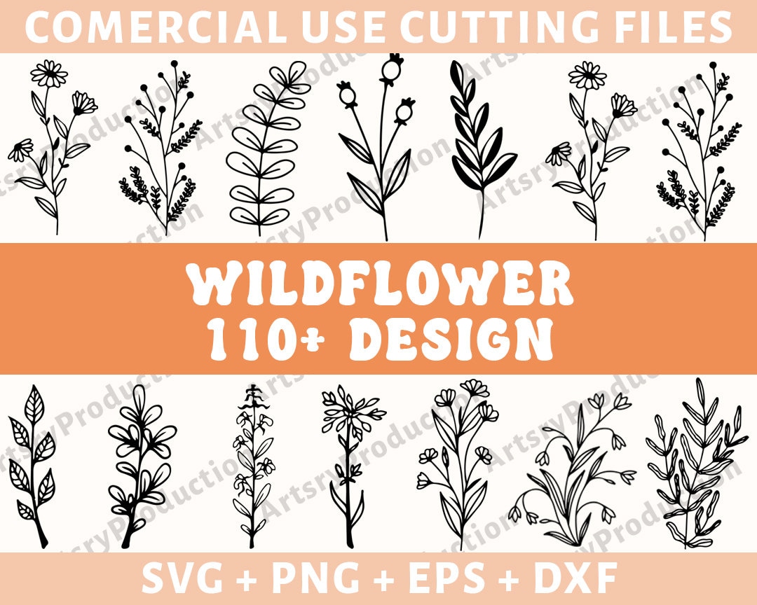 Wildflower Svg Bundle, Flower Svg Png Bundle, Floral Svg, Stay Wild Svg ...