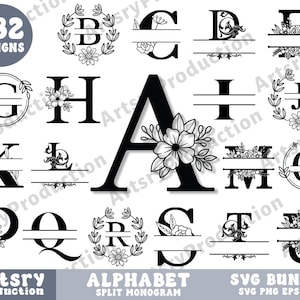 Split Monogram - Etsy