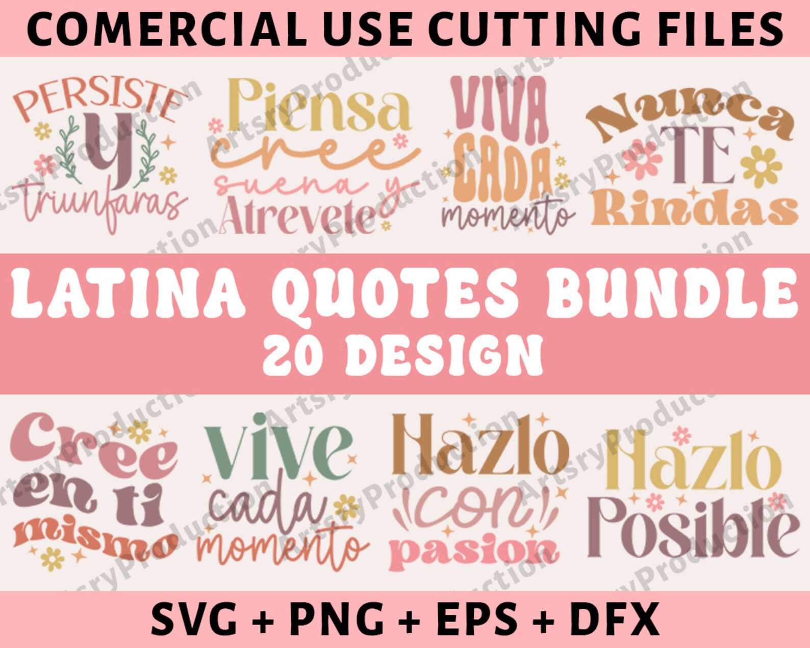 Latina Positive Bundle Stickers SVG PNG, Latina Stickers Svg, Spanish ...