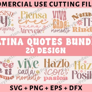 Latina Positive Bundle Stickers SVG PNG, Latina Stickers Svg, Spanish ...