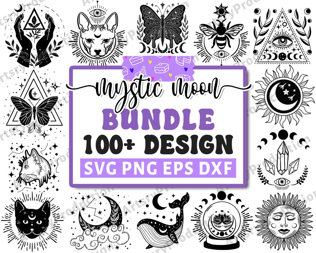 Mystical Svg Bundle , Witchy Svg, Celestial Svg, Boho Svg, Tarot Svg ...