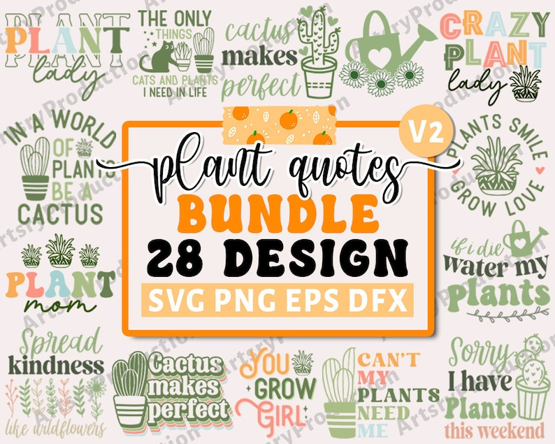 Plant Quotes Svg, Plant Lover SVG Bundle, Houseplant Svg, Plant Mom Svg ...