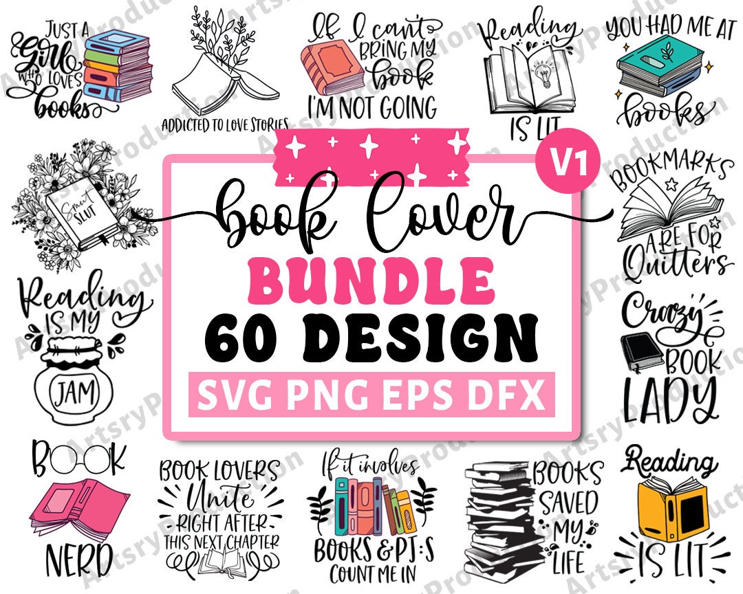 Book Lover Bundle SVG File, Love to Read Svg, Library Svg, Flower Books ...
