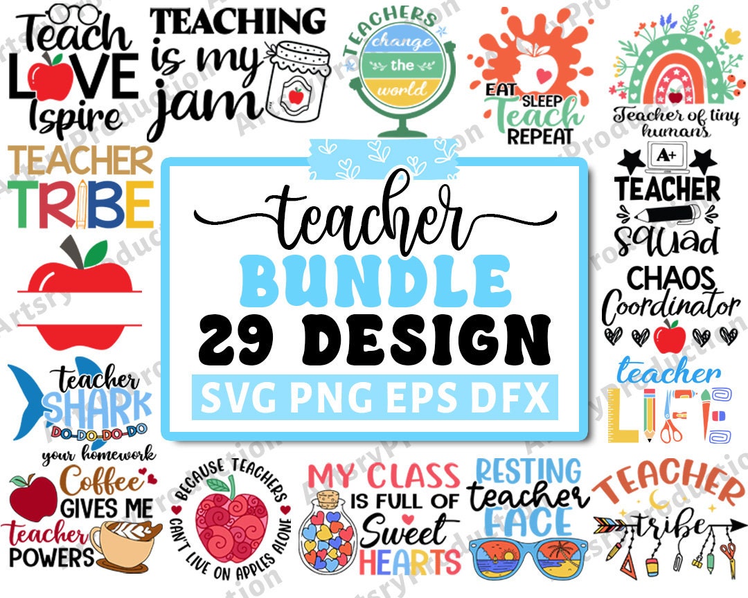Teacher Svg Bundleteacher Appreciationteacher Svg - Etsy