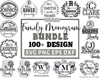 Family Name Monogram SVG Bundle, Family Name Sign Svg, Split Monogram ...