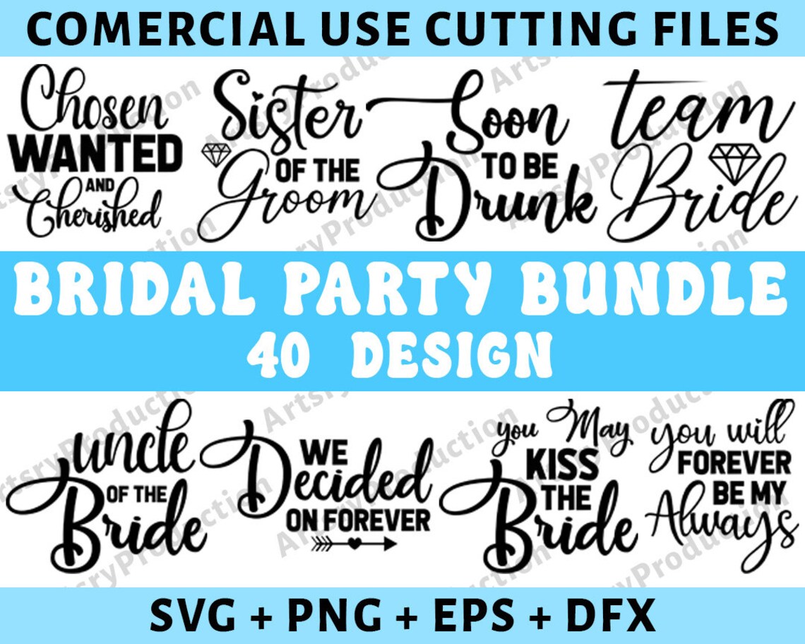 Bridal Party Svg Bundle Bachelorette Shirt Svg Wedding Svg - Etsy