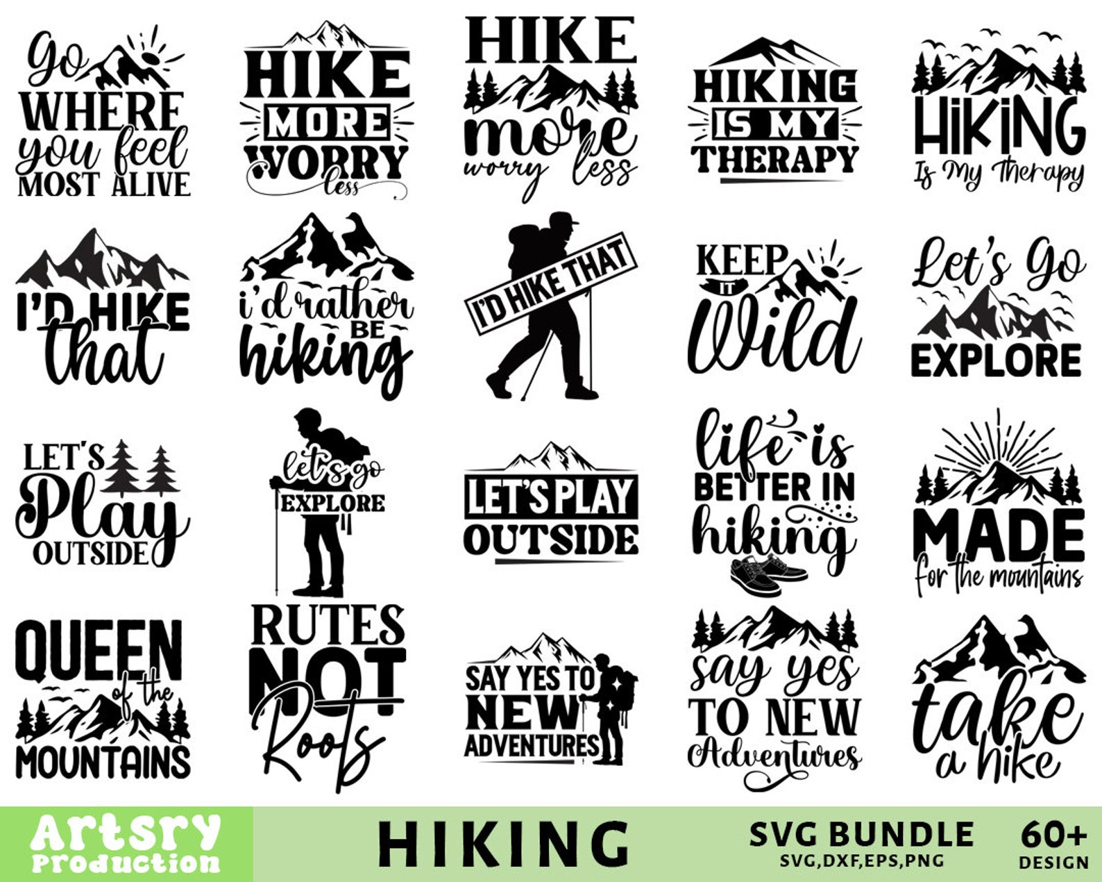 Hiking Svg Bundle, Hiking Quotes Svg, Hiking Saying Svg, Mountains Svg ...