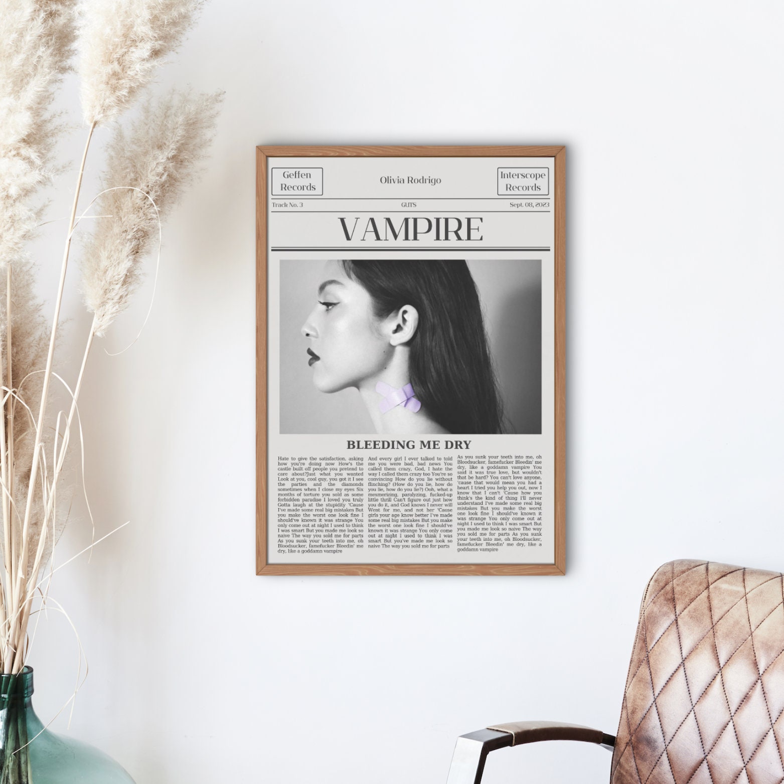 Olivia Rodrigo Poster - GUTS Poster - OliviaRodrigo - Vampire Newspaper ...