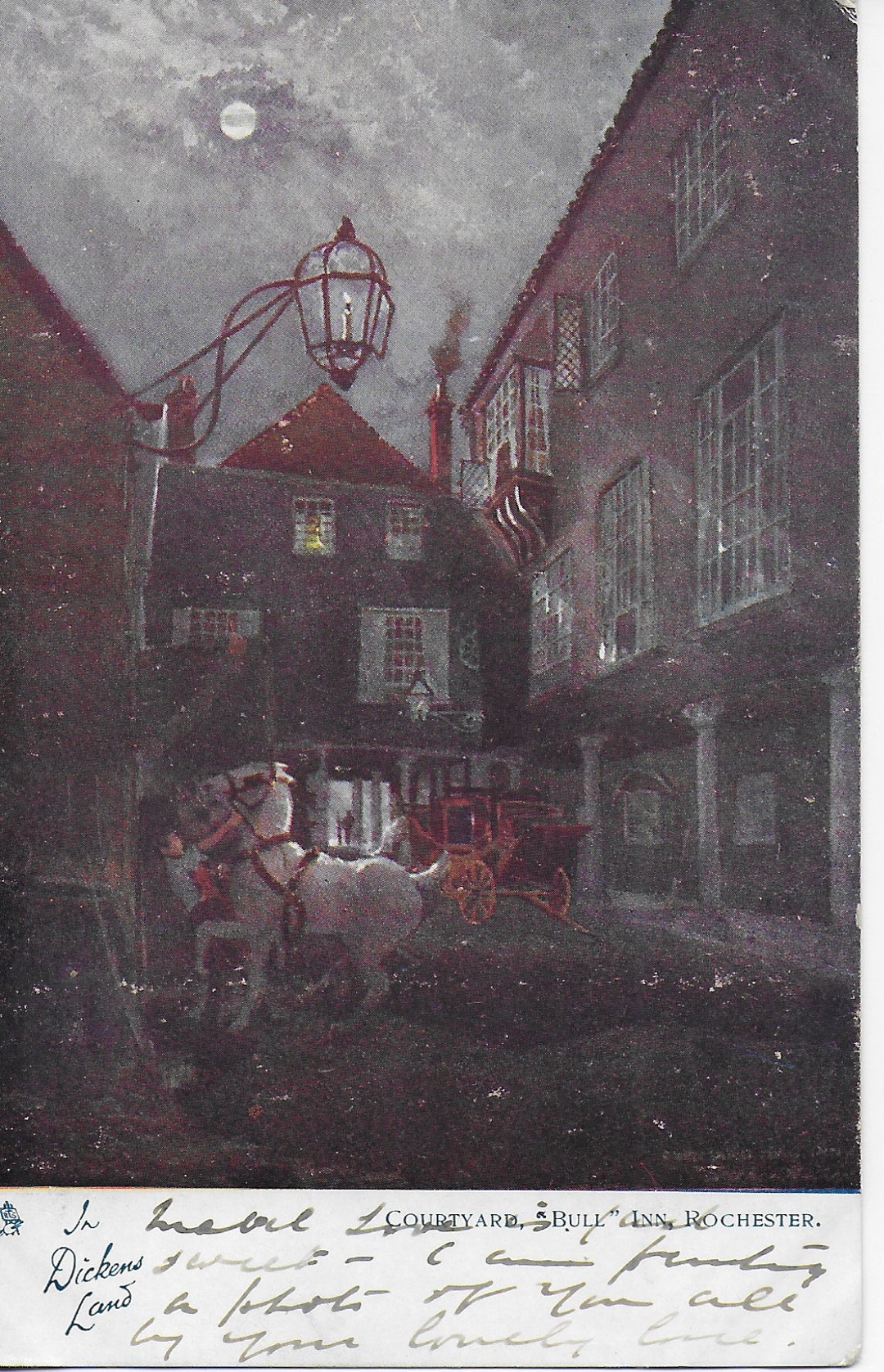 Vintage Postcard, Raphael Tuck, Court Yard, Bull Inn, Rochester, Posted ...