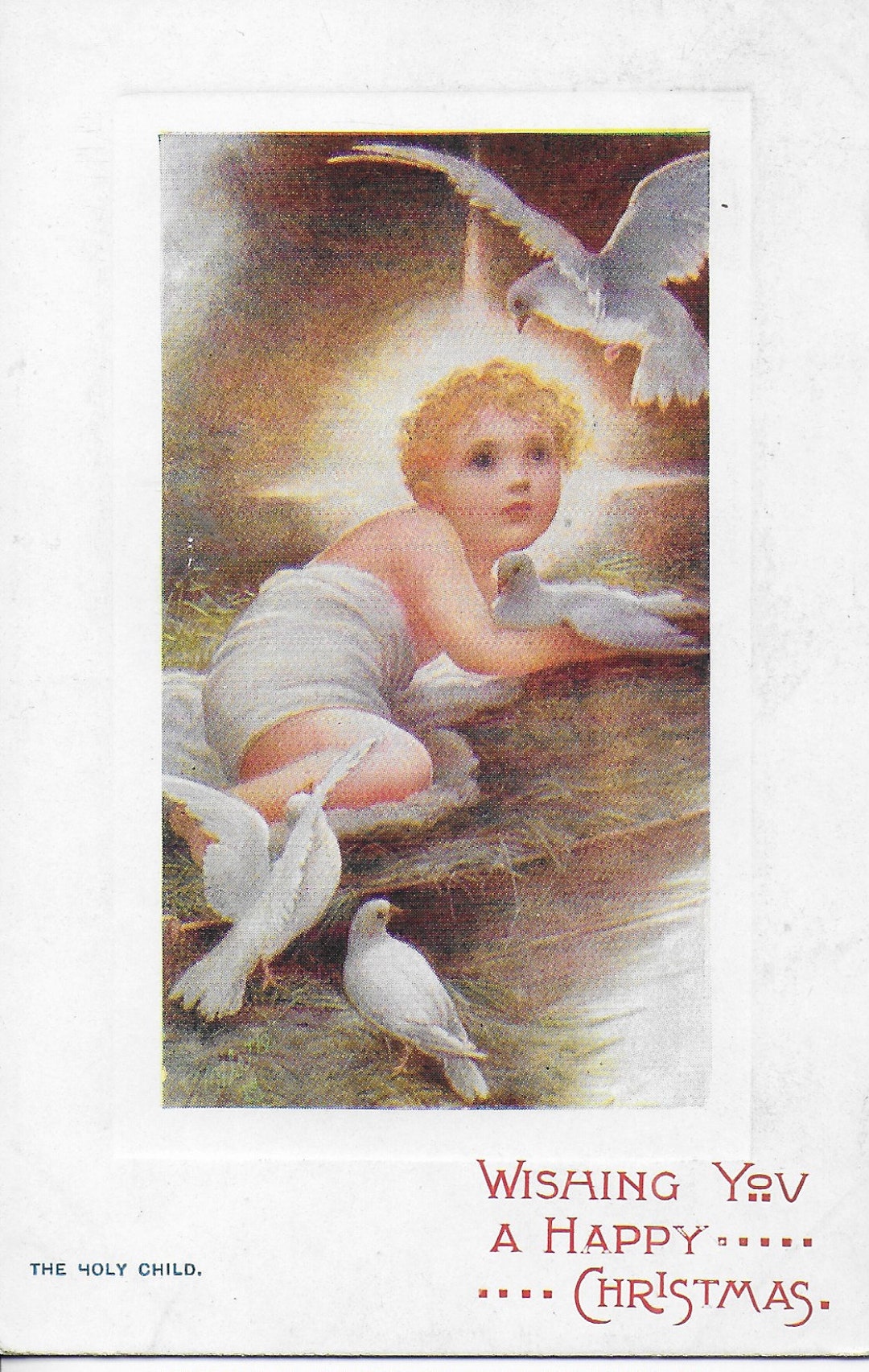 Vintage Postcard, Raphael Tuck, the Holy Child, Doves, Oilette, Posted ...