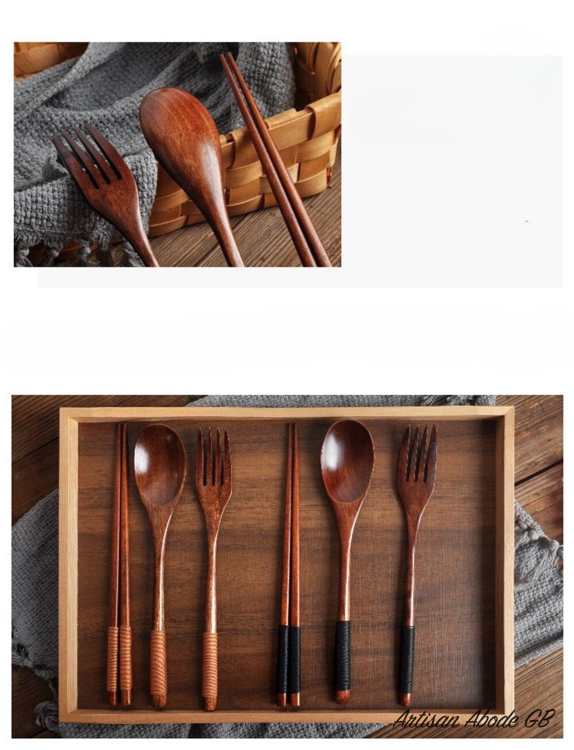 Natural Wooden Cutlery Japanese Style Chopsticks Asian Natural Wood ...