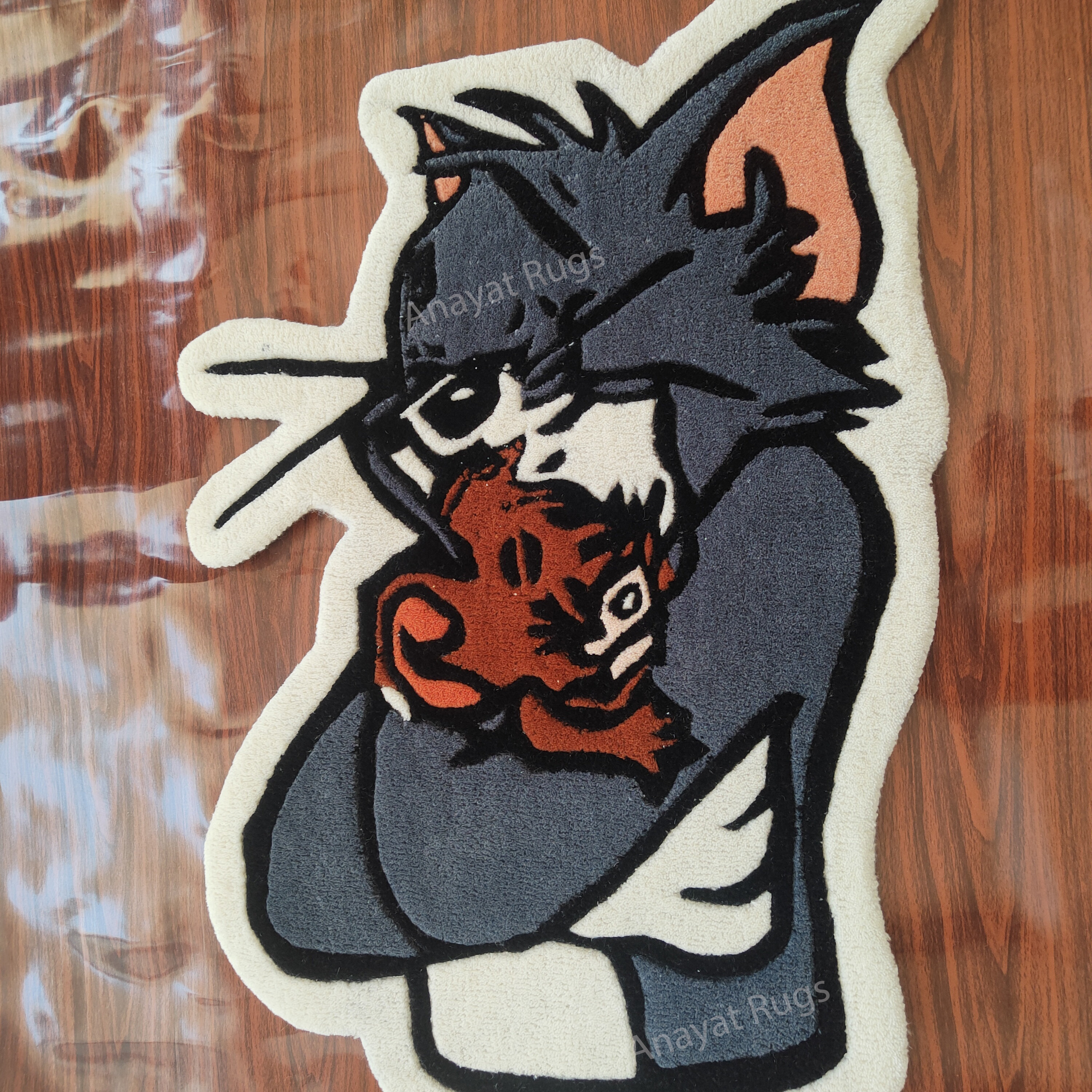 Tom & Jerry Rug Handmade Tufted Rug Cartoon Rug Anime Rug Cat Rug Tuft ...