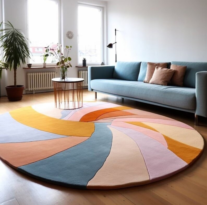 Round Shape Colorful High Quality Handmade Tufted Rug Welcome Mat, Kid ...