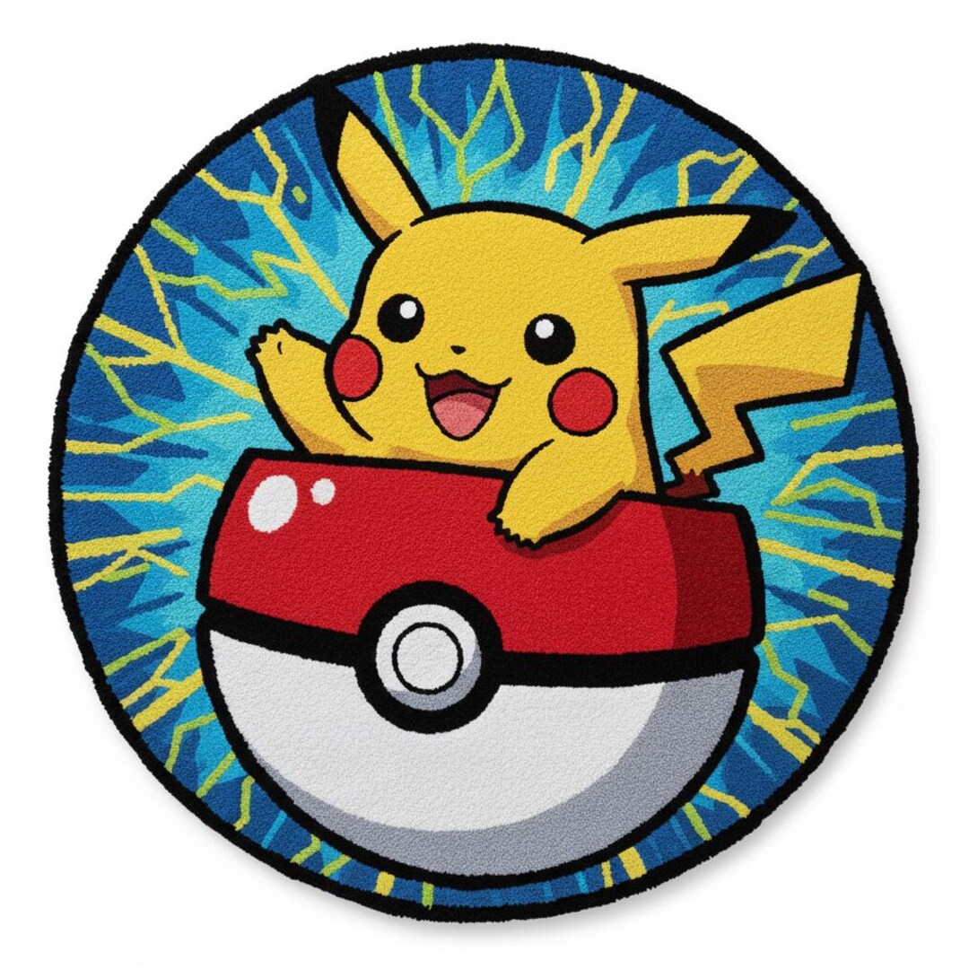 Pikachu Rug, Tufted Handmade Non-slip Area Rug Home Decor 5x5 Feet - Etsy