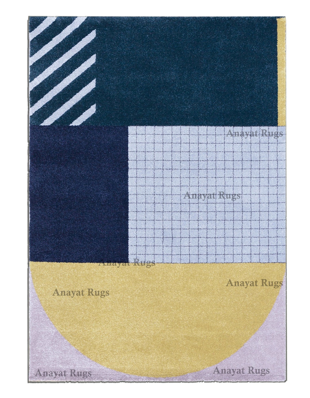 Hand Tufted Wool Rug Modern Geometric Pattern Rug Tufted Wool Area Rug ...