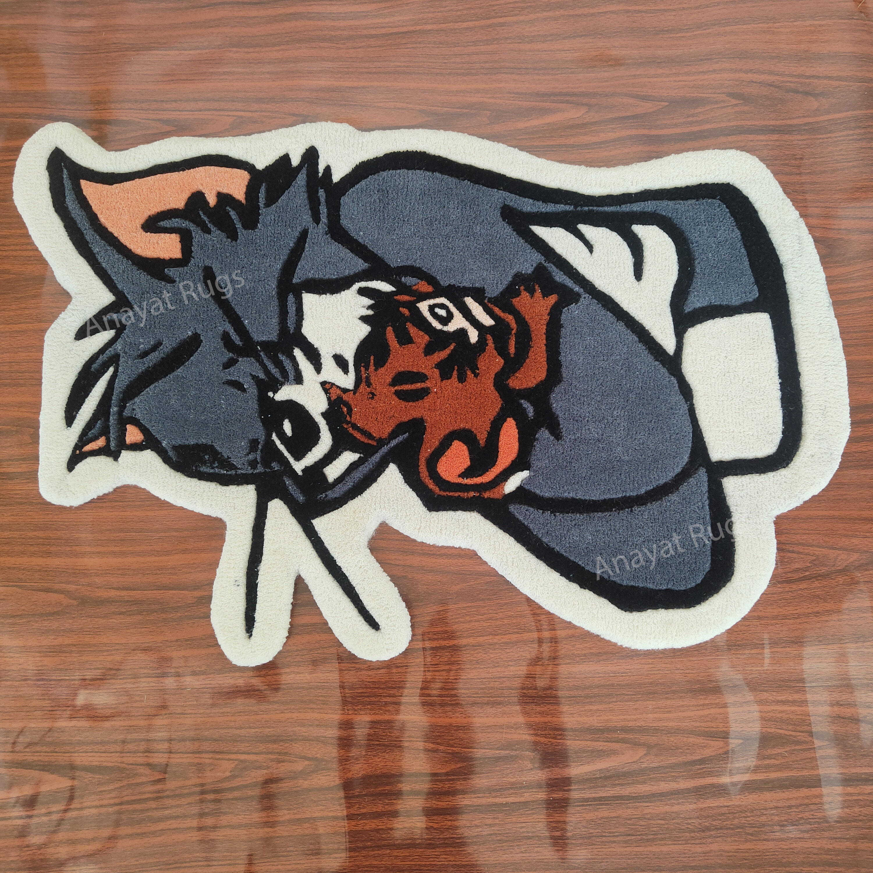 Tom & Jerry Rug Handmade Tufted Rug Cartoon Rug Anime Rug Cat Rug Tuft ...