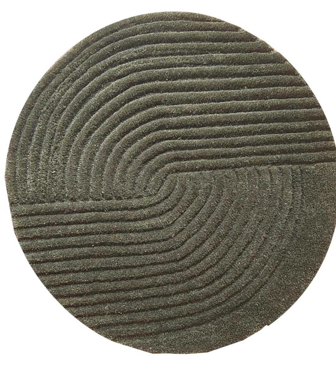 Green Round Tufted Rug Handmade Rug Bedroom Living Room Area Carpet ...