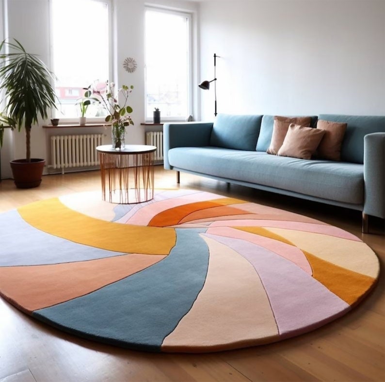 Round Shape Colorful High Quality Handmade Tufted Rug Welcome Mat, Kid ...