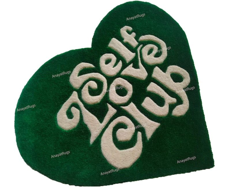Heart Shaped Carpet, Tufted Rug Self Love Club Handmade Rug, Home Decor ...