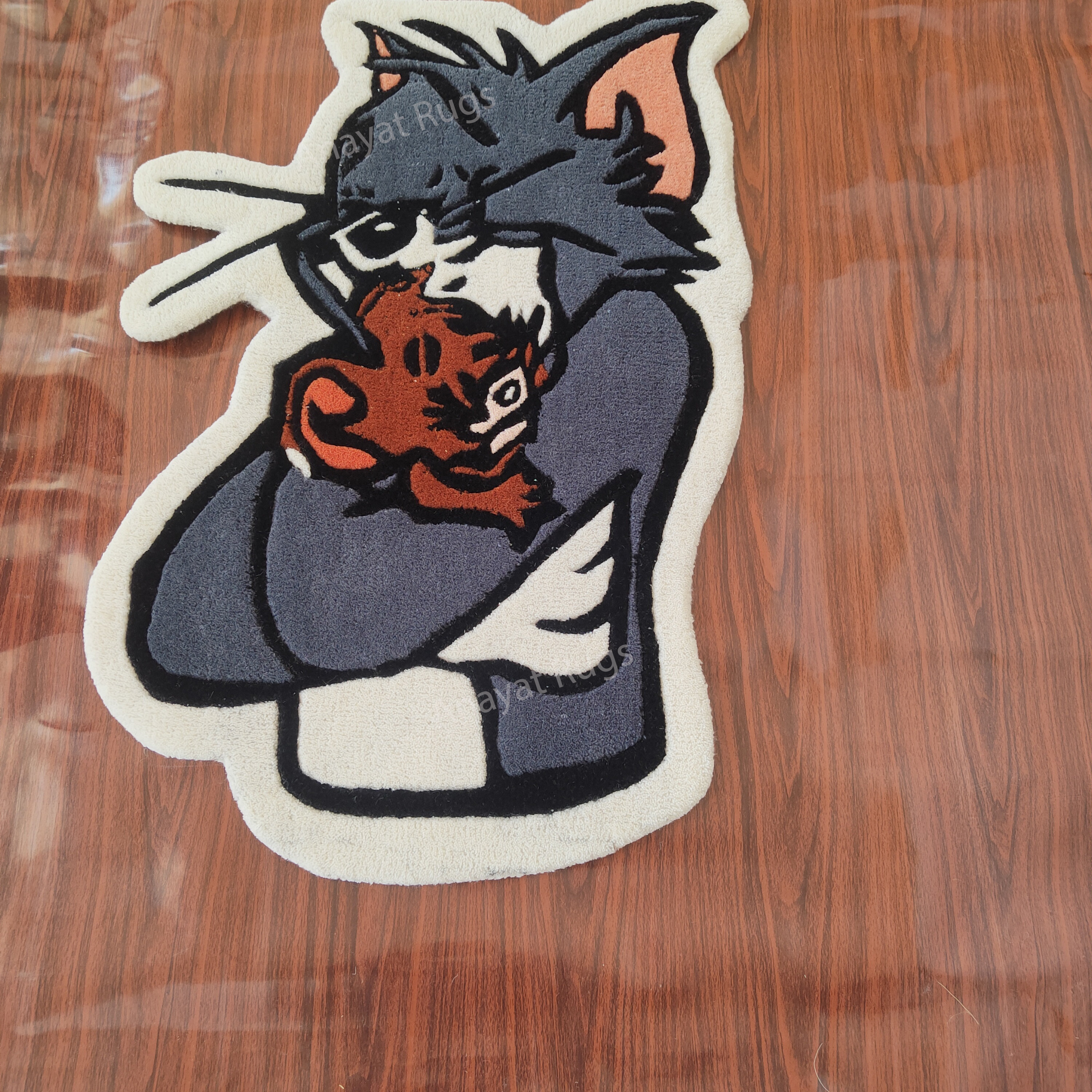 Tom & Jerry Rug Handmade Tufted Rug Cartoon Rug Anime Rug Cat Rug Tuft ...