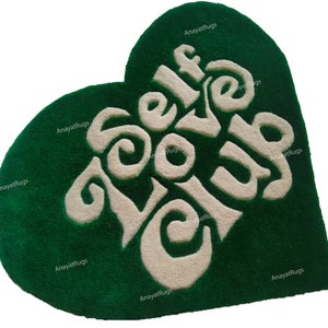 Heart Shaped Carpet, Tufted Rug Self Love Club Handmade Rug, Home Decor ...